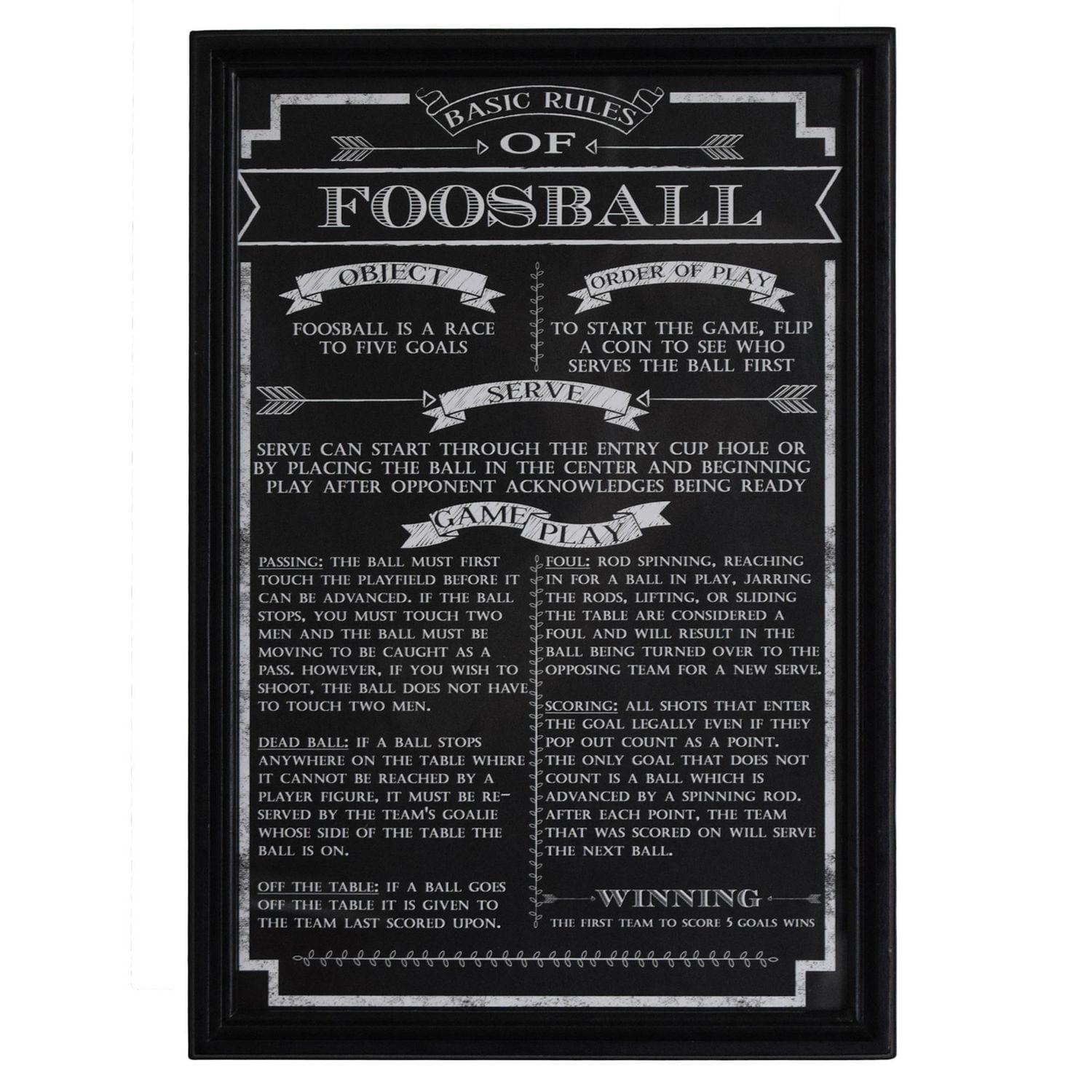 Click here for Hathaway Foosball Game Rules Wall Art 12.2-In W X... prices