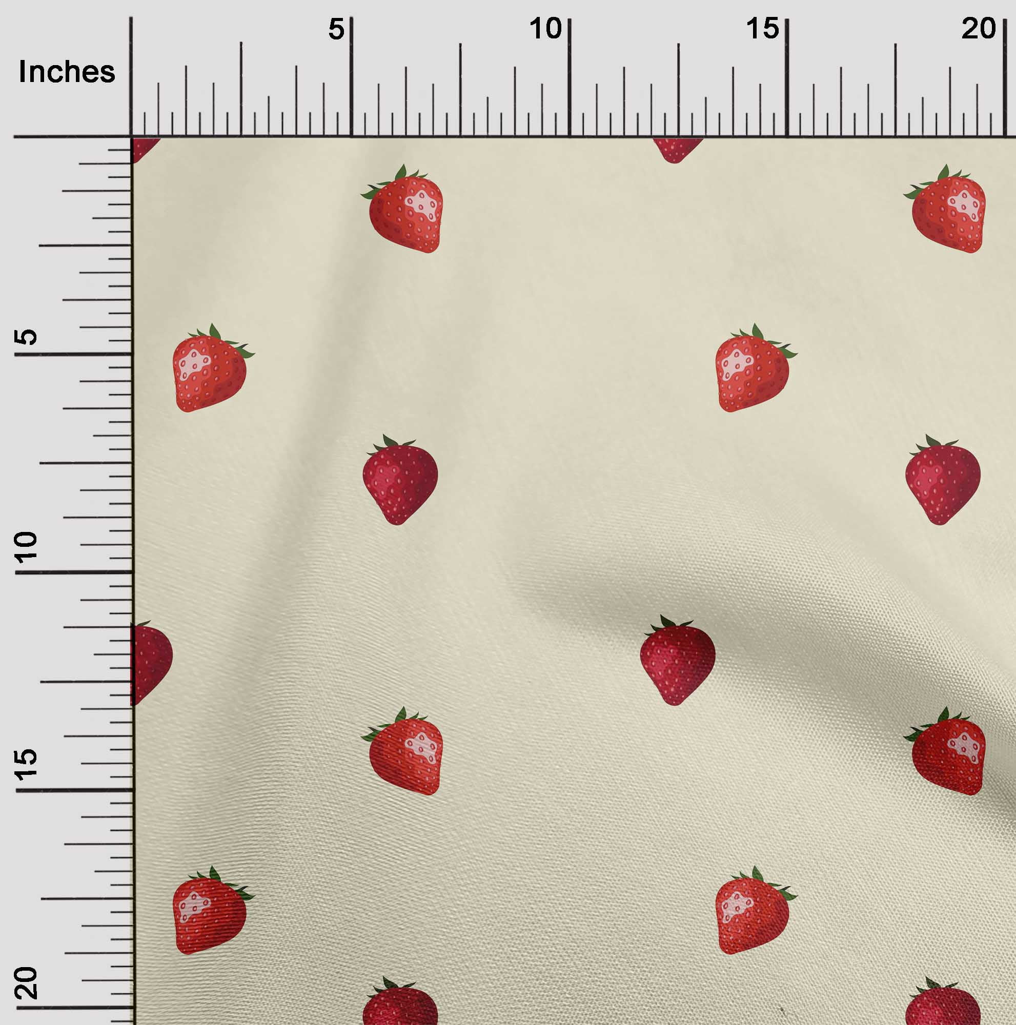 oneOone Viscose Chiffon Fabric Strawberry Fruit Print Fabric by Yard 42 ...
