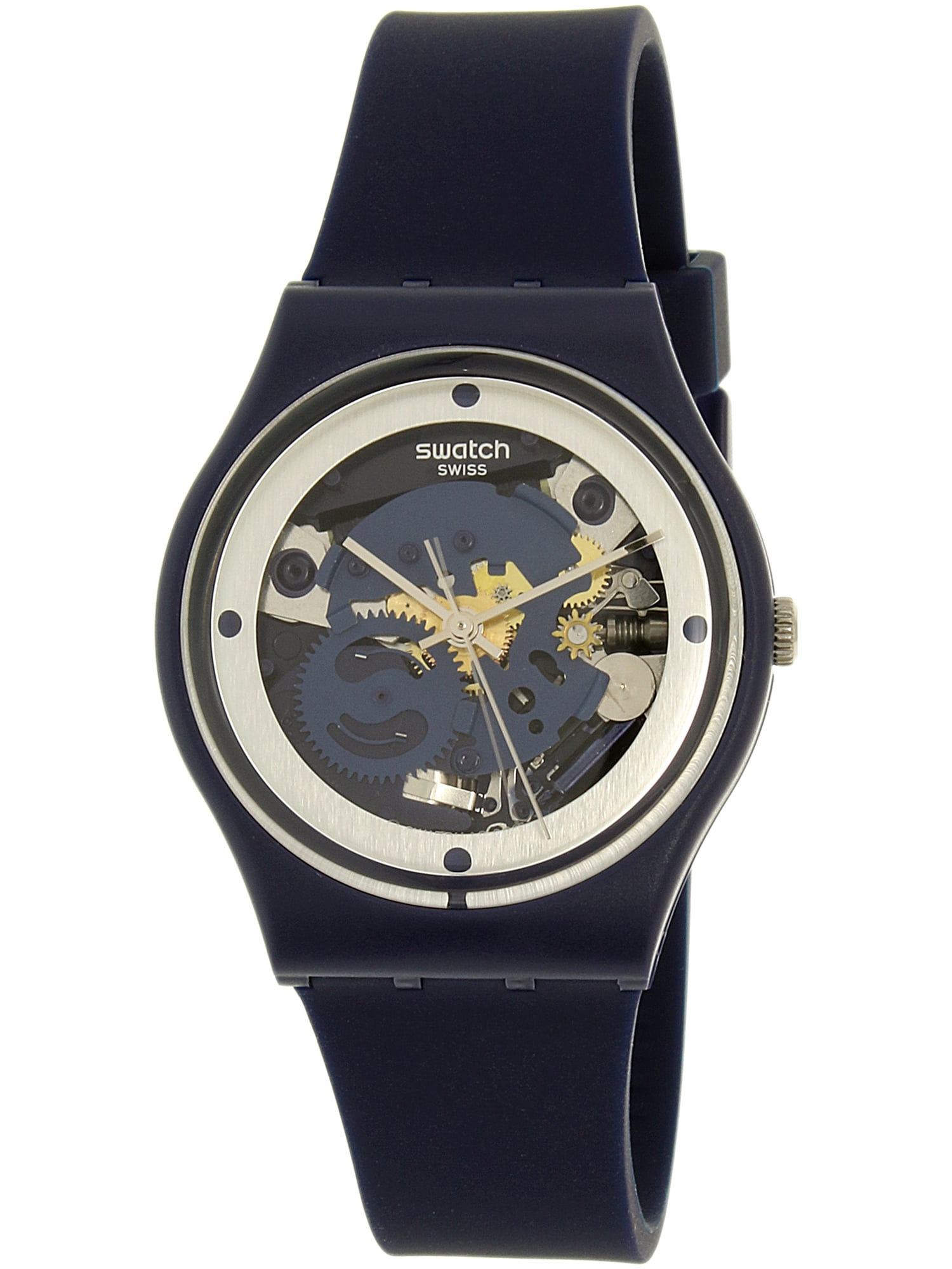 Swatch Women's Originals GN245 Navy Silicone Swiss Quartz Fashion Watch ...