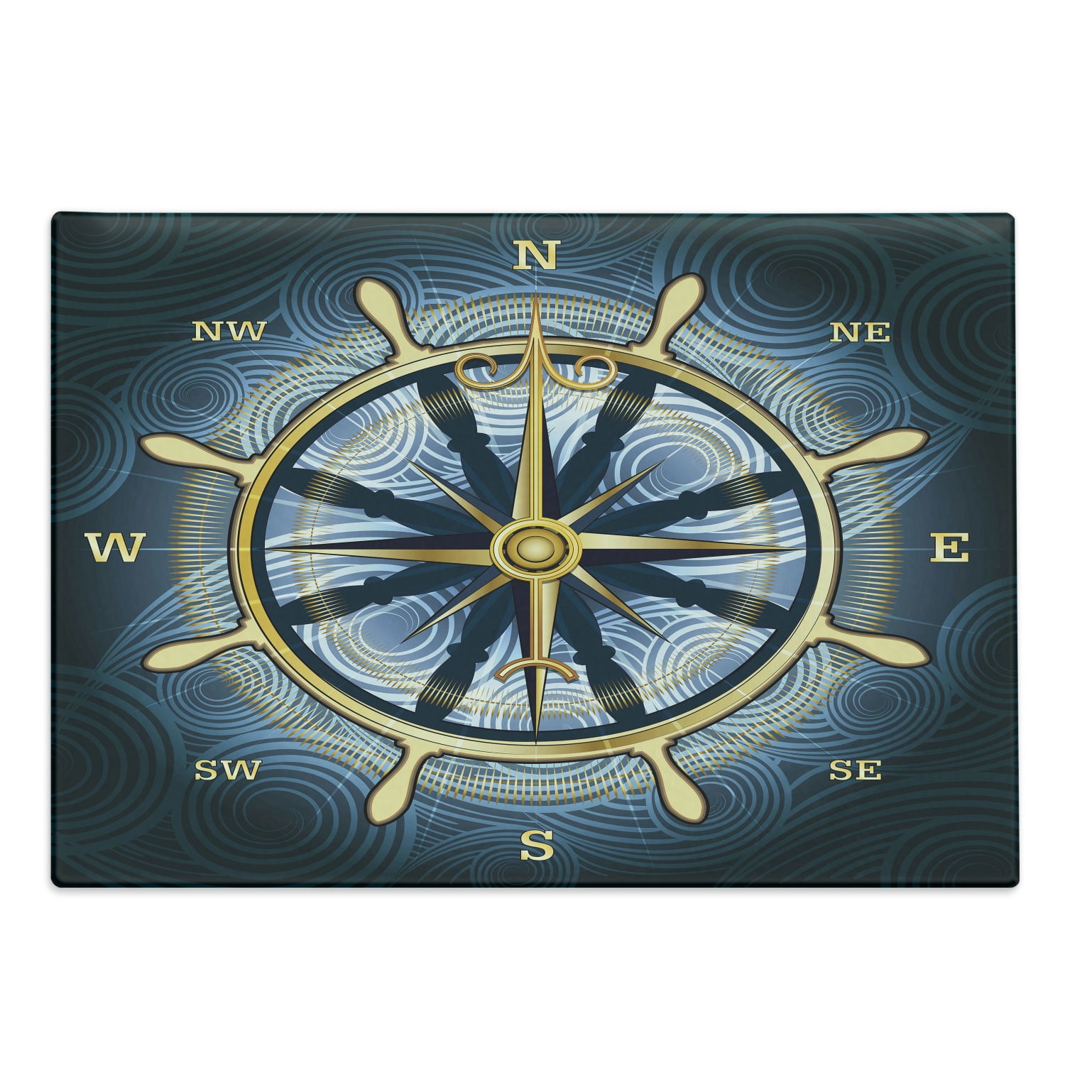 Compass Cutting Board, Navigation Theme Compass with Windrose and Helm ...