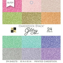 DCWV Single-Sided Cardstock Stack 6"X6" 24/Pkg-Glitter, 12 Colors/2ea ...
