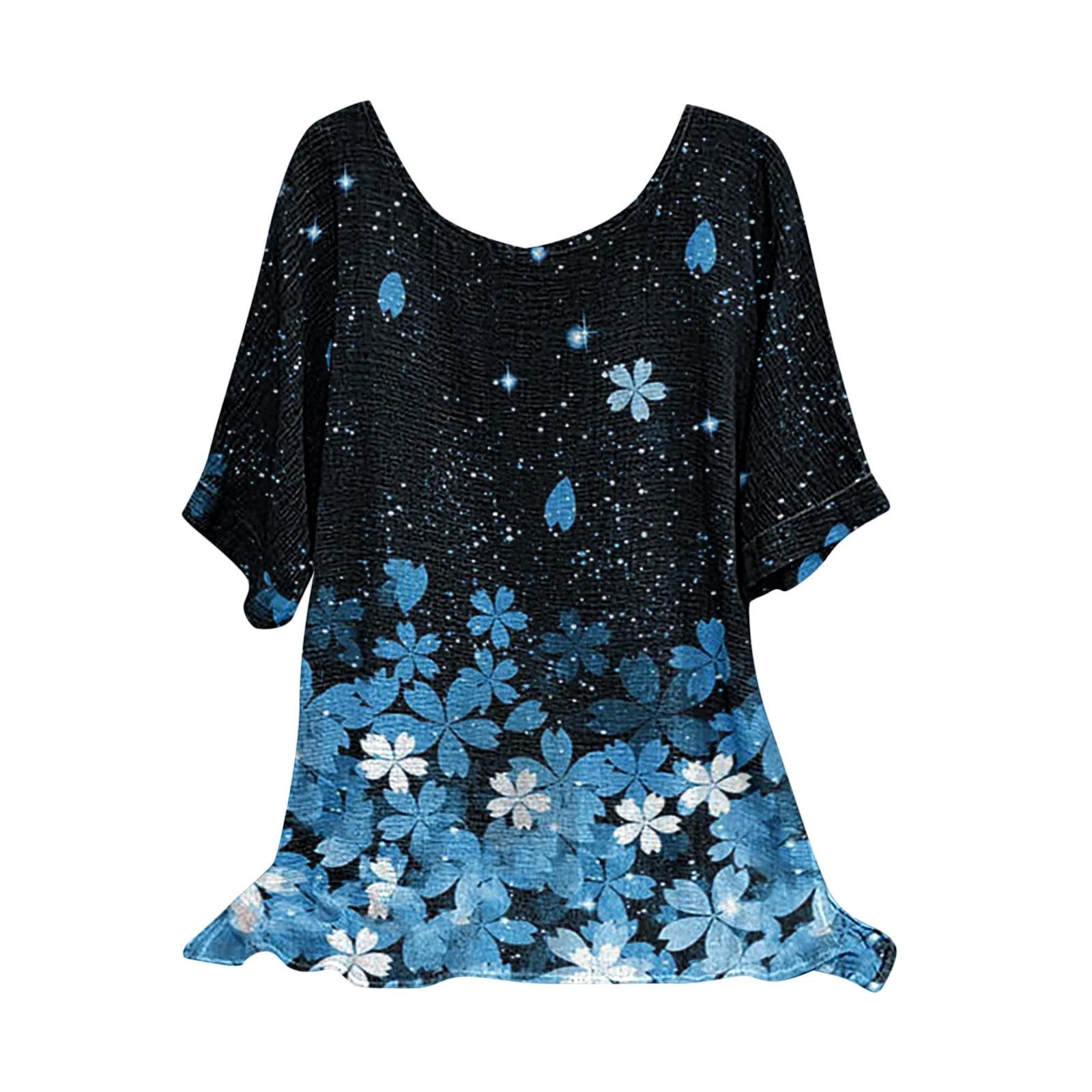 Click here for Blvb Tops For Women Classic Floral Printed Crewnec... prices