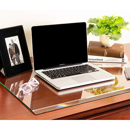 Glass Desk Pad with Exclusive Beveled Front Edge by Clearly Innovative ...