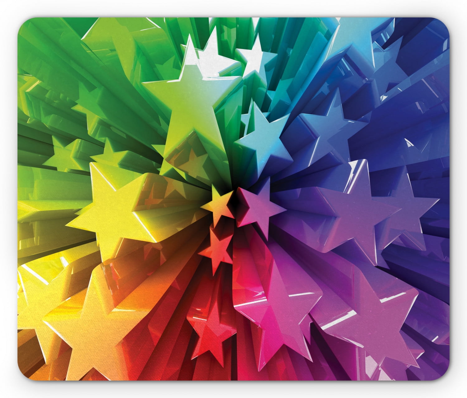Colorful Mouse Pad, Modern Cheerful Design with Burst of Stars in ...