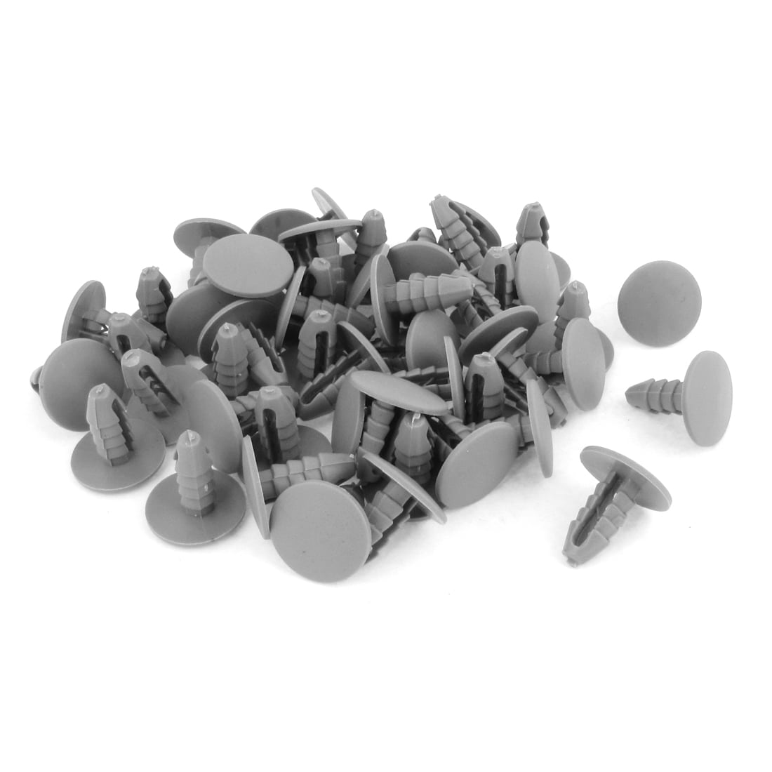 Unique Bargains 50 x Gray Plastic Push in Clip Fastener 8mm Hole for ...