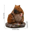 Cartoon Mother Child Capybaras Resins Miniature Ornament for Desktop ...
