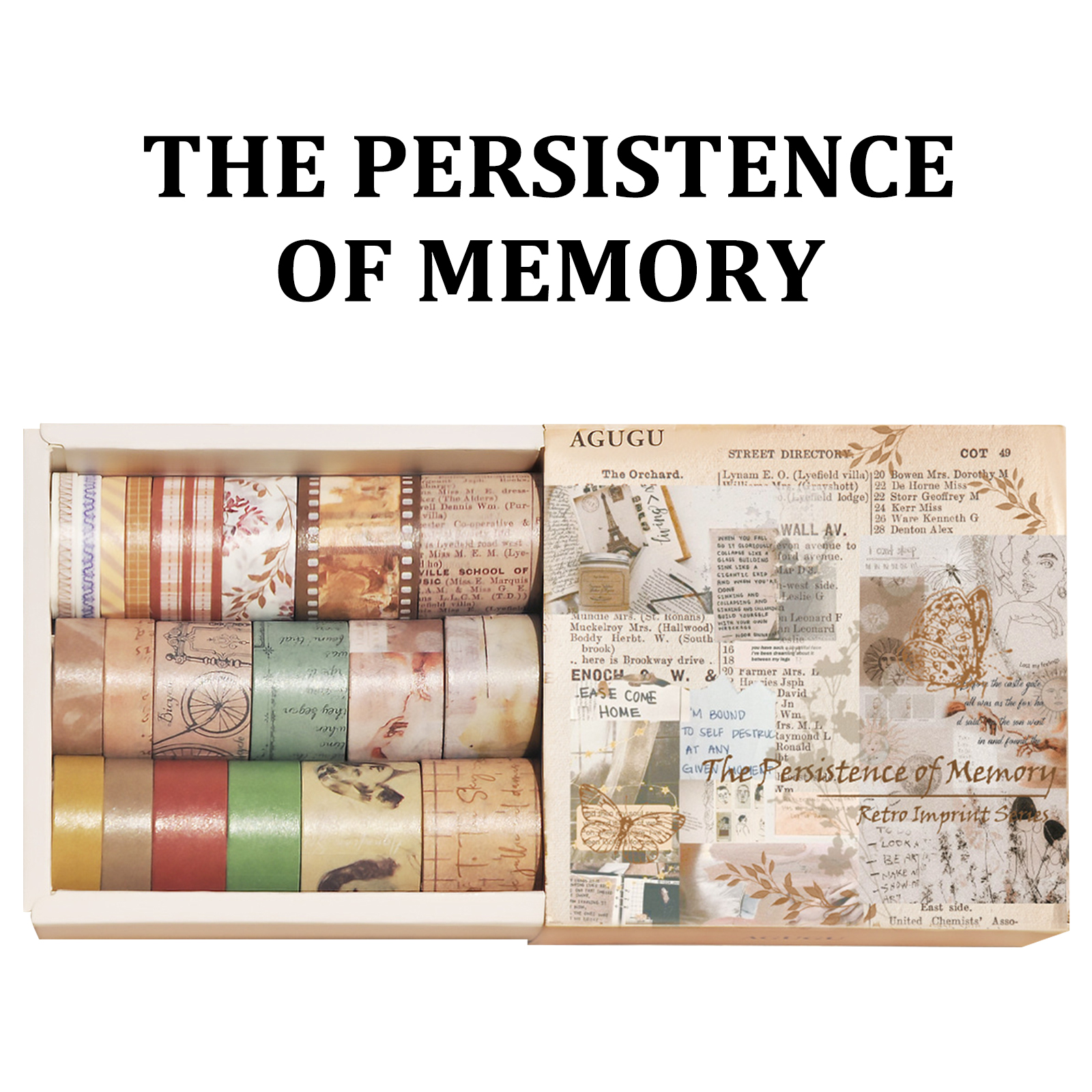 SKYDUE 20 Rolls Vintage Washi Tape Set - Removable Adhesive Tape for ...