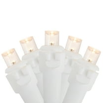 Set of 100 Warm White LED Wide Angle Icicle Christmas Lights - White ...