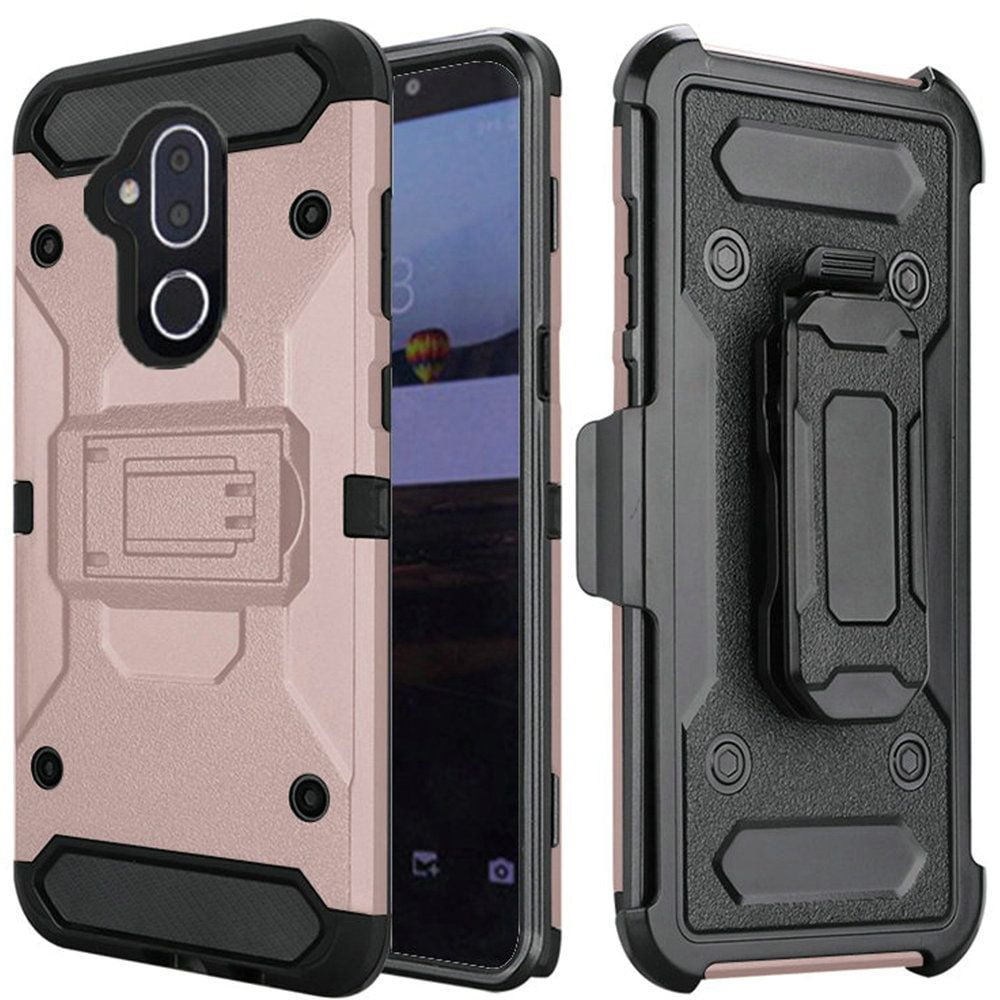 GSA Robust Rugged Holster Clip Case For Alcatel 7 Folio - Rose Gold ...