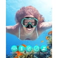Adults Swim Goggles with Nose Cover in Black Silicone 3 Window Anti-Fog ...