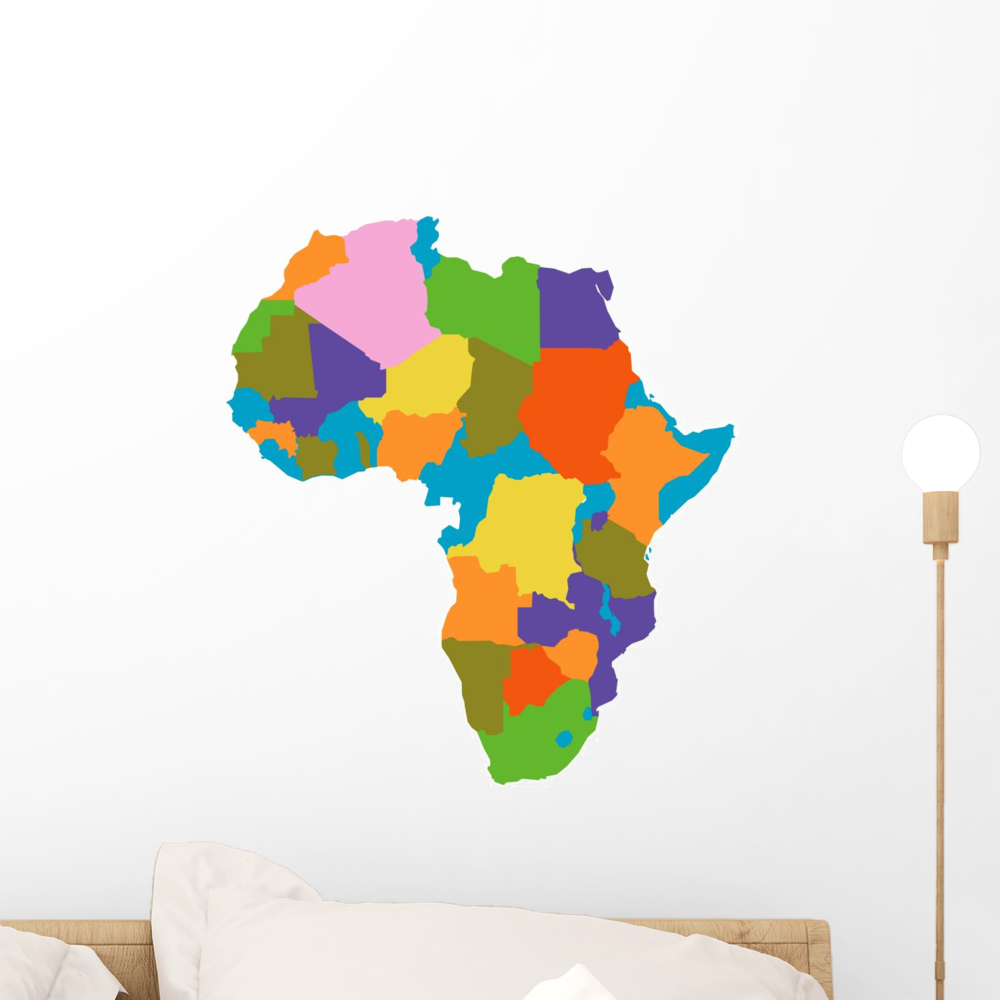 Africa Map Wall Decal by Wallmonkeys Peel and Stick Graphic (18 in W x ...