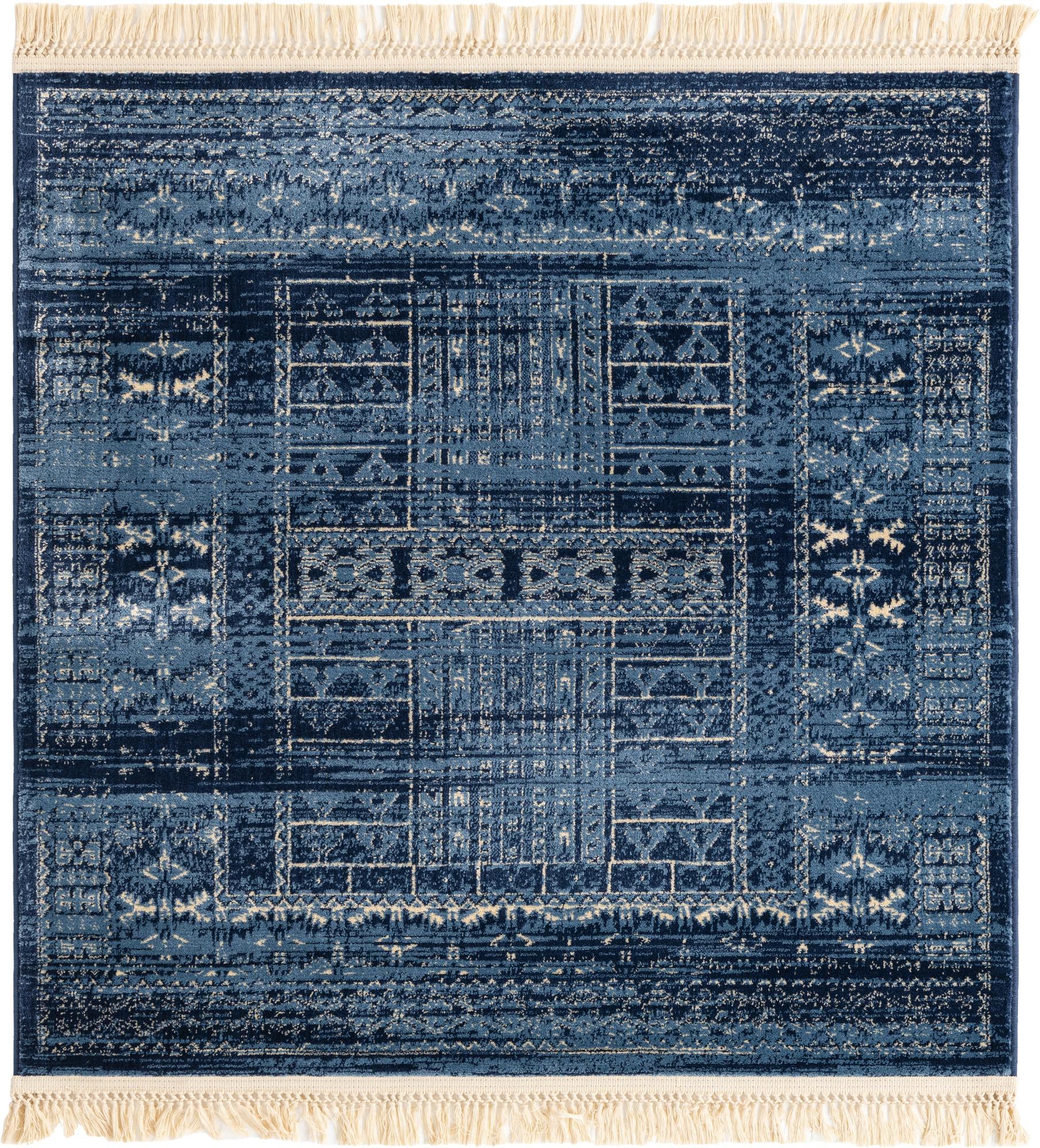Rugs.com Kennedy Collection Rug – 4' Square Blue Medium Rug Perfect For ...