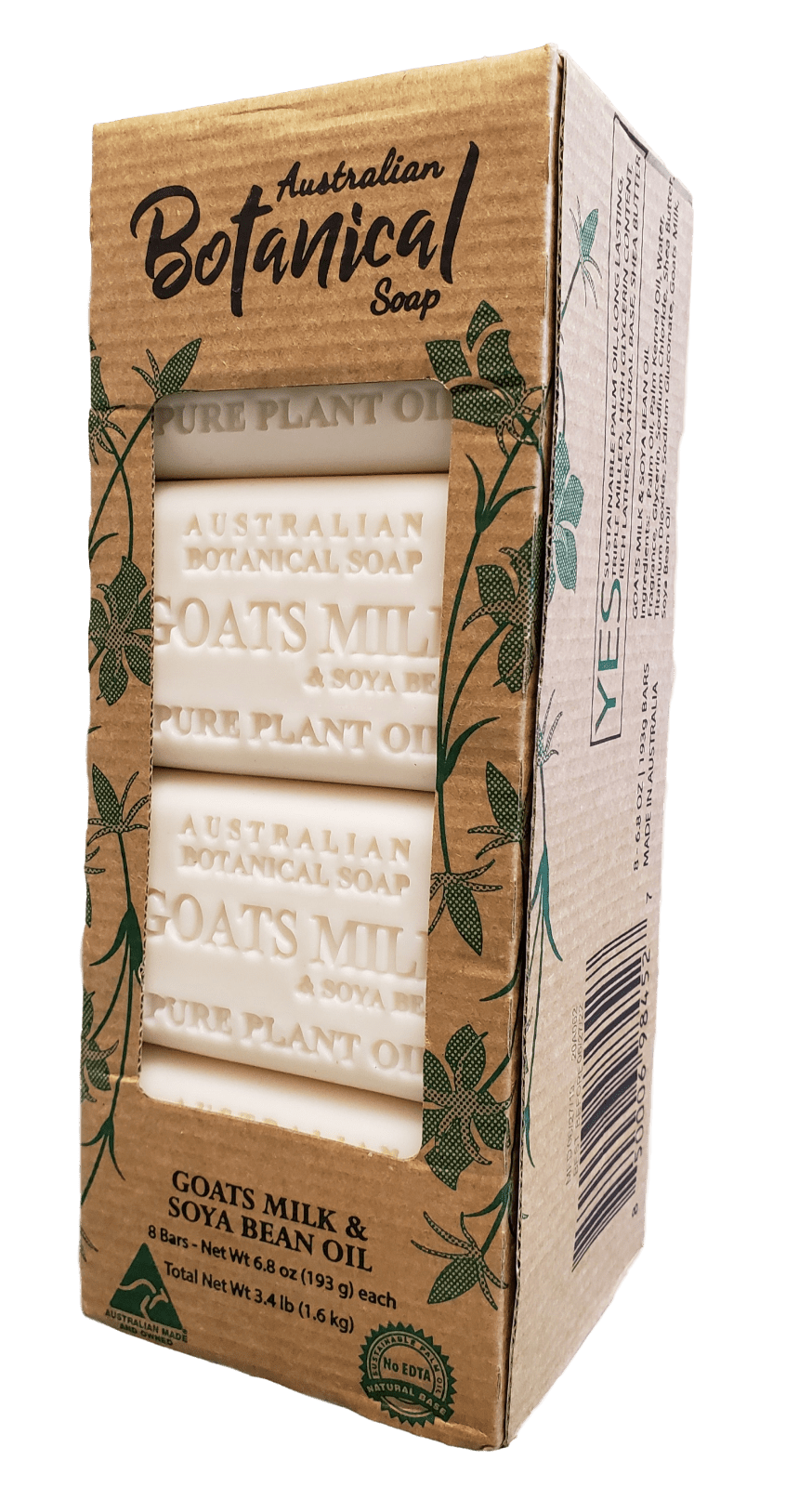 Australian Botanical Goats Milk And Soy Bean Oil Soap 8pk