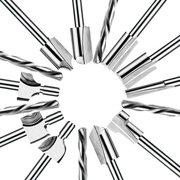 TEMO 10 pc High Speed Steel Hss Titanium Coated Router Bits Set 1/8 ...