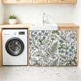 Blue Flower Cabinet Curtains for Kitchen 28"W x 35"L, Green Leaf Spring ...