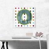 ARTCANVAS Fun Polka Dots Letter O Canvas Art Print - Size: 18" x 18" (0 ...