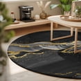 Black Gold Marble Area Rug, Grey Luxury Modern Abstract Wave Texture ...