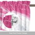 Abstract Pink White Ocean Wave Valances for Windows,Kitchen Valance Rod ...
