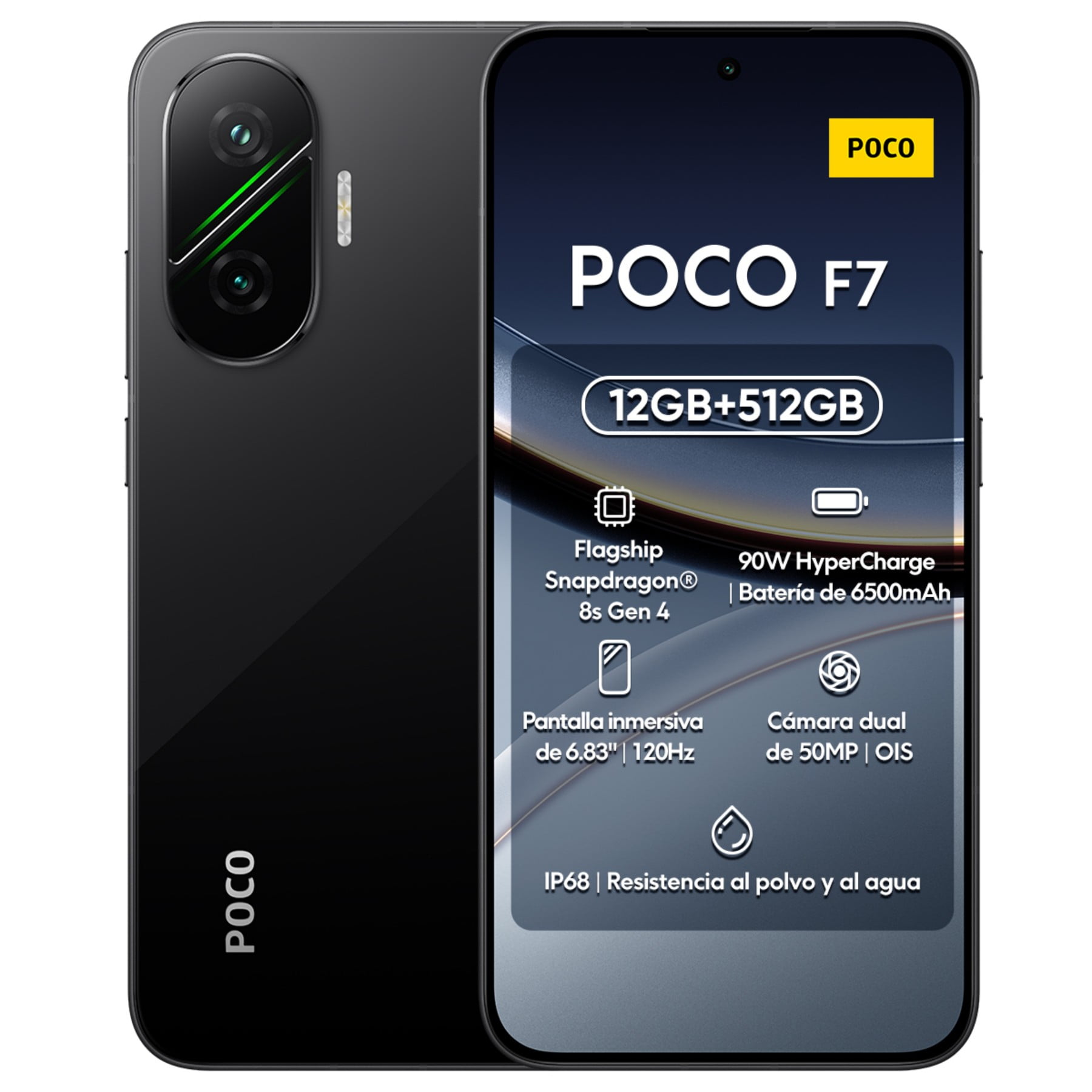 SmartPhone Poco F7 Dual Sim 512 GB Negro 12 GB Ram | Bodega Aurrera en ...