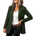 AHTJRT Women's Casual Blazers Slim Fitted One Button Open Front Notched ...