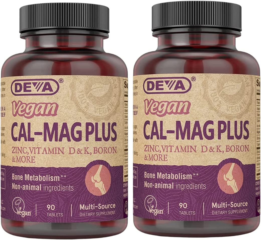 Deva Vegan Vitamins Calcium, Magnesium Plus 90 Tablets (Pack of 2) - Walmart.com