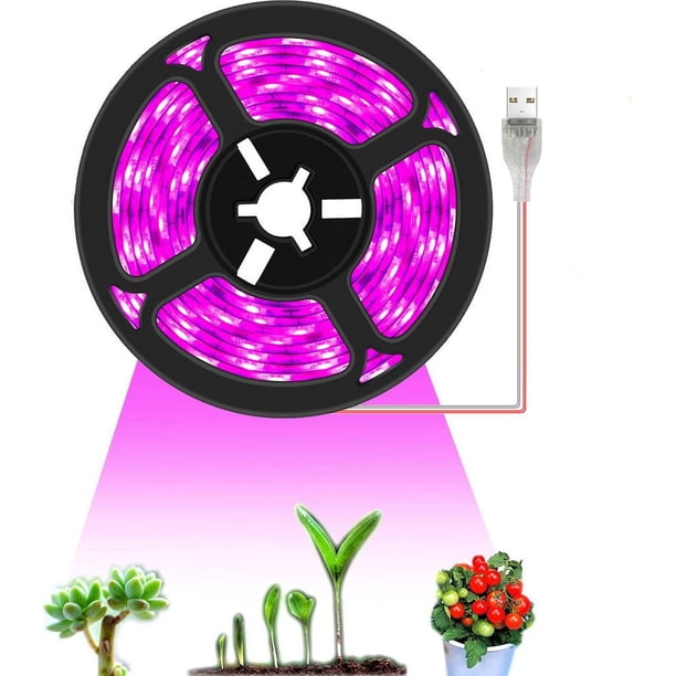 Tira de luces LED flexibles e impermeables, luz roja y azul de espectro ...