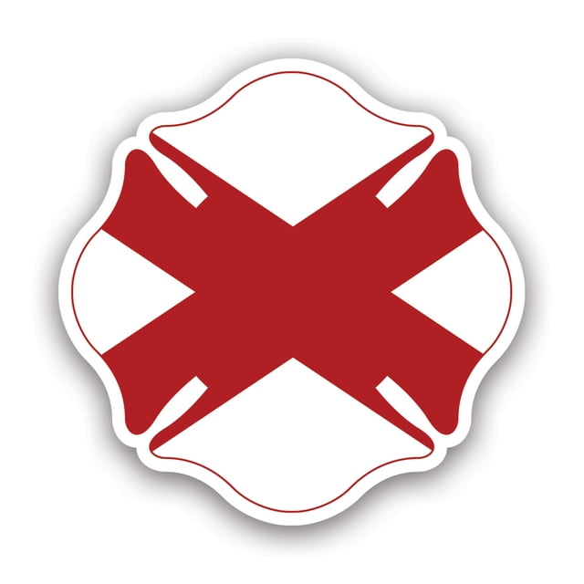 Alabama State Maltese Cross Shaped Sticker Decal - Self Adhesive Vinyl ...