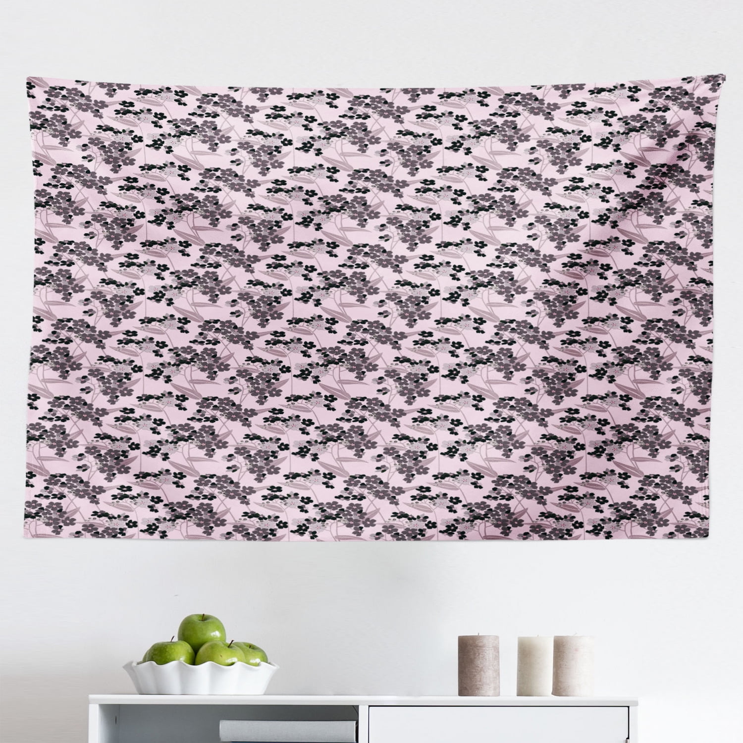 Lilac Tapestry, Watercolor Hand Drawn Style Aromatic Herbal Growth ...