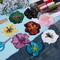 8Pcs 8 Styles Polyester Clothing Patches Flower Mixed Color 110~115x100 ...