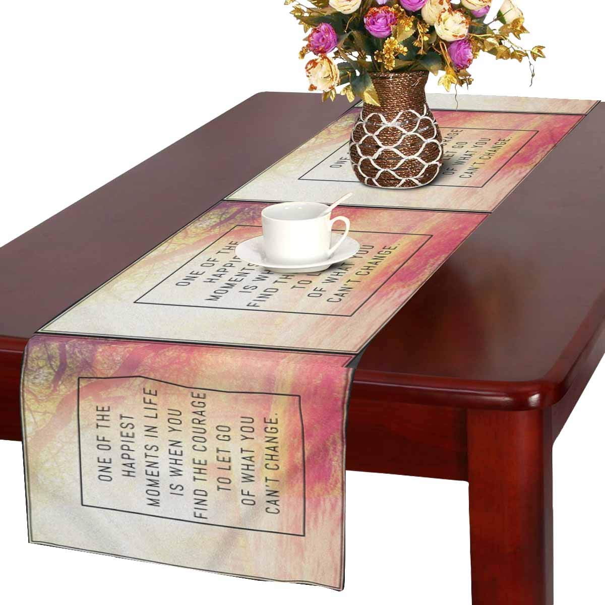 MKHERT Inspirational Quote One of The Happiest Moments Table Runner ...