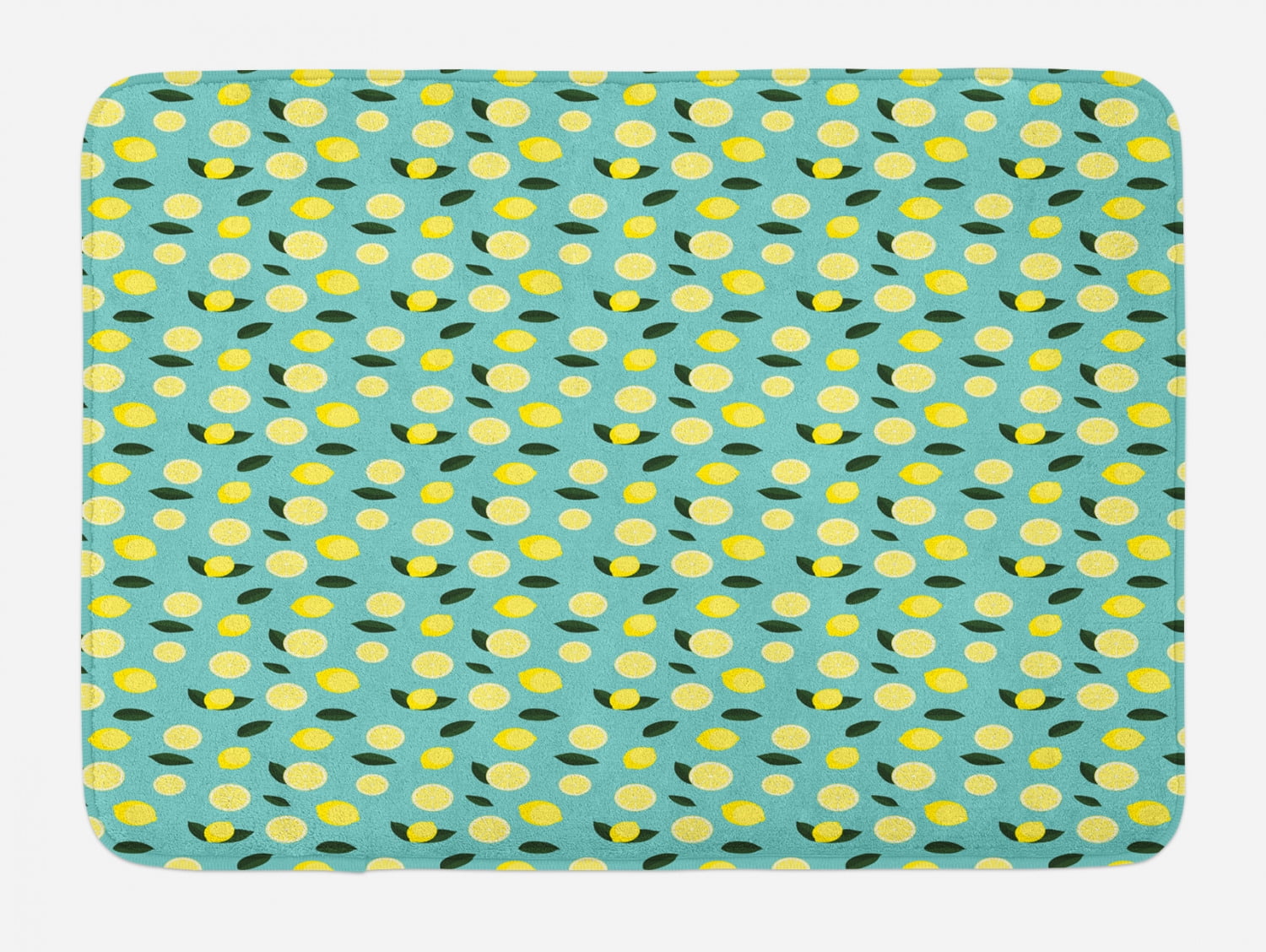 Lemons Bath Mat, Tropical Citrus Slices Rhythmic Summer Tasty ...