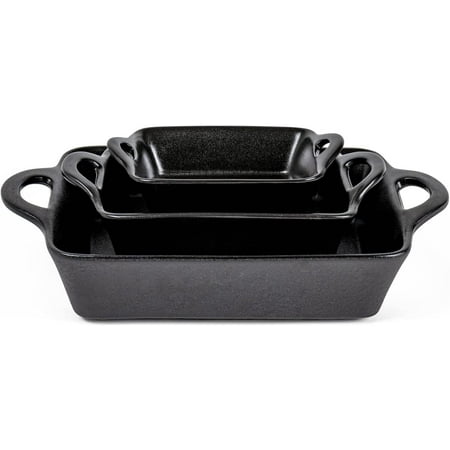 Ceramic Baking Casserole Dish Set - Lasagna Pans Oven safe with Handles ...
