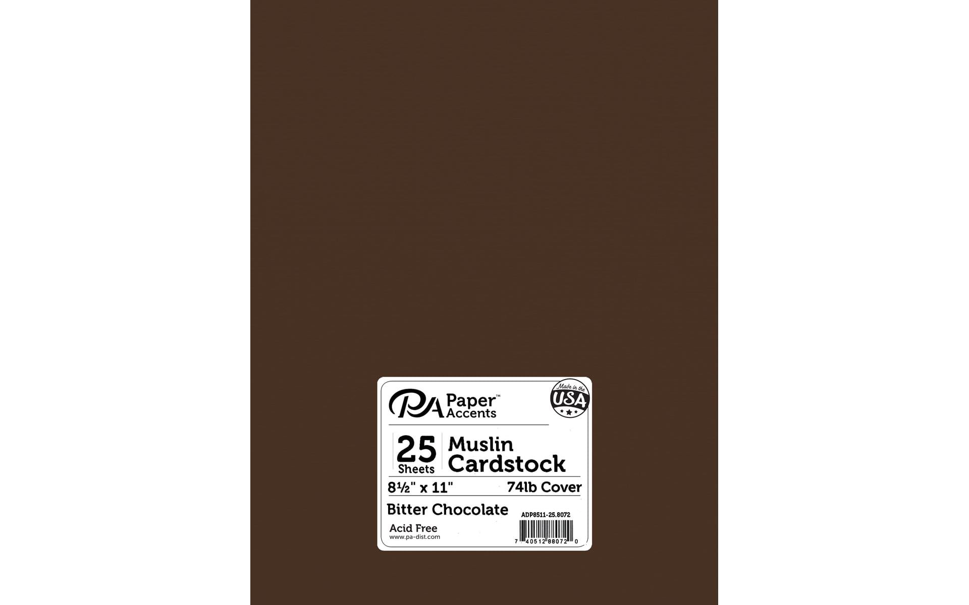 Paper Accents Cardstock 8.5"x 11" Muslin 74lb Bitter Chocolate 25pc ...