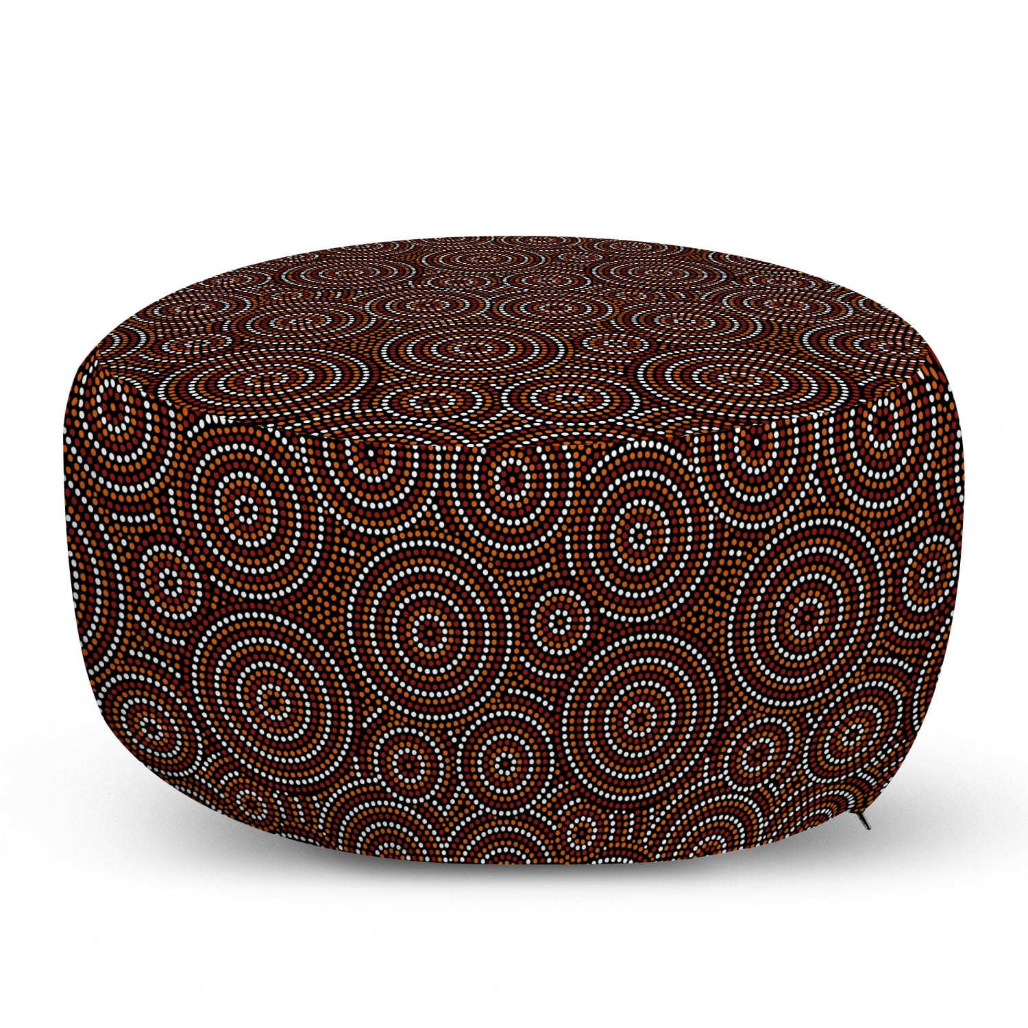 Tribal Pouf Cover with Zipper, Traditional Australian Shapes Aboriginal ...
