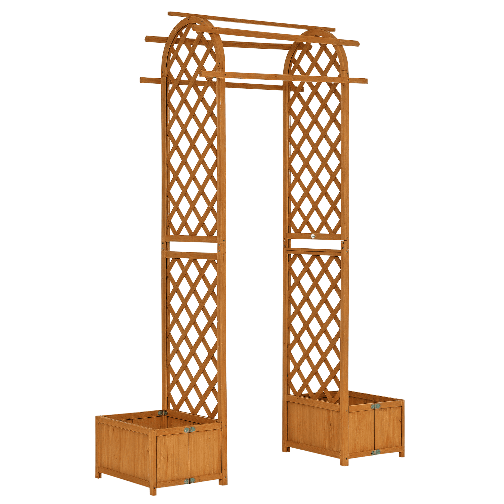 Click here for Outsunny 7.7ft Garden Arch With Planter Boxes Wood... prices