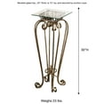 Chalcedony Metal Scroll Pedestal Table with Beveled Glass Top Antique ...