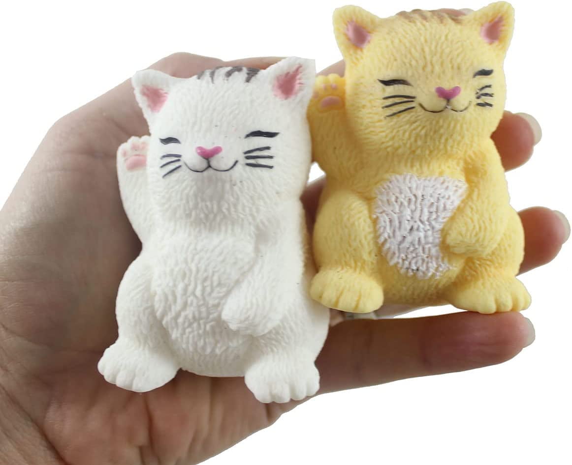 Set of 2 RANDOM COLOR Cat Soft Cream Doh Filled Stress Ball - Squishy ...