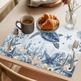 Blue Turtle Coastal Placemats Set of 6 Beach Starfish Nautical Coral ...