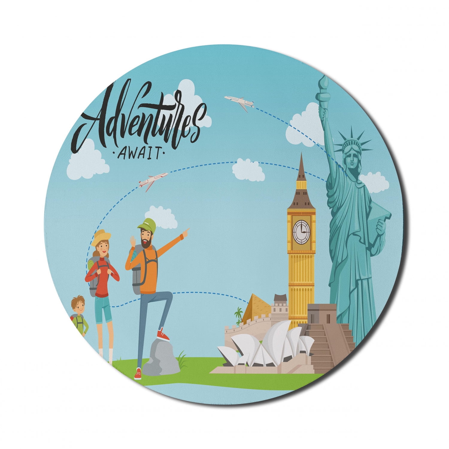 Travel Mouse Pad for Computers, Adventures Await Calligraphy with ...