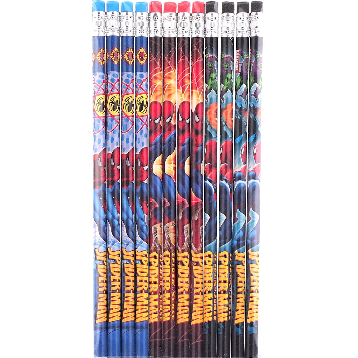 Spiderman 12 Wood Pencils Pack - Walmart.com