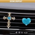 2PCS Bling Cross & Heart Car Dashboard Air Vent Trim Clip, Sparkly ...