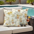2 Pack Outdoor Waterproof Throw Pillow Covers,Orange Yellow Flowers ...