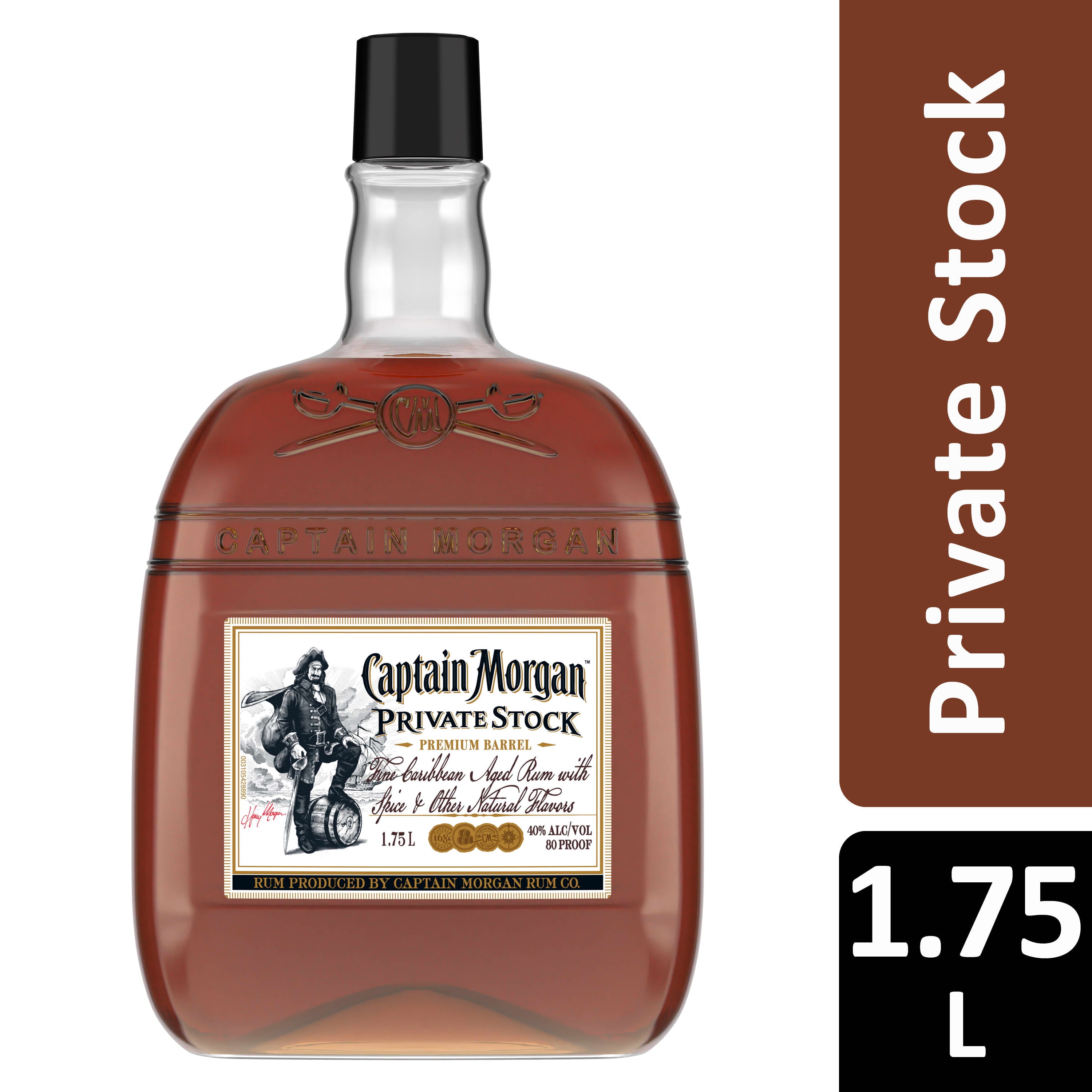 Captain Morgan Private Stock Rum, 1.75 L, 40% ABV - Walmart.com