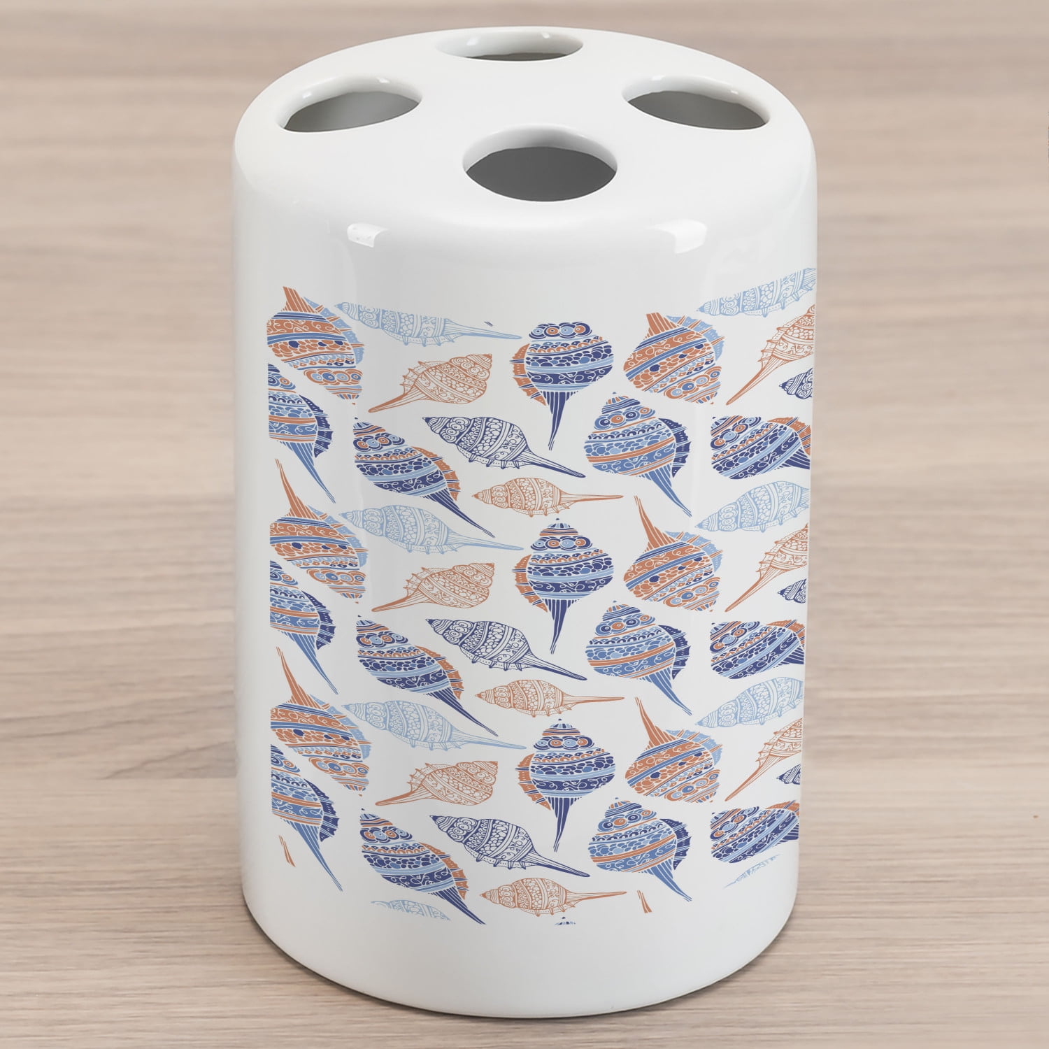 Ocean Ceramic Toothbrush Holder, Marine Life Themed Abstract Seashells ...