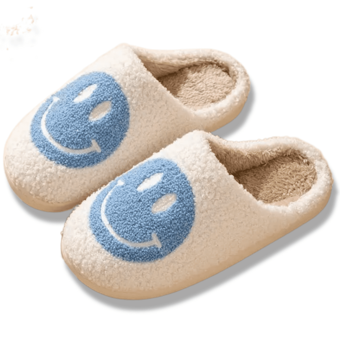 Smiley Face Slippers (Unisex), Slip Resistant, Slide-On House Shoes ...