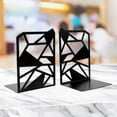 1 Pair Hollow Bookends Metal Book Stands Simple Book Stoppers Desk ...