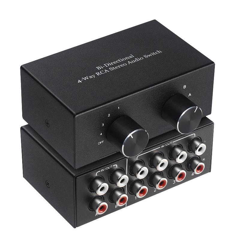 R/L Stereo Switcher Left And Right Channel Audio Switch 4 In 2 Out / 2 ...