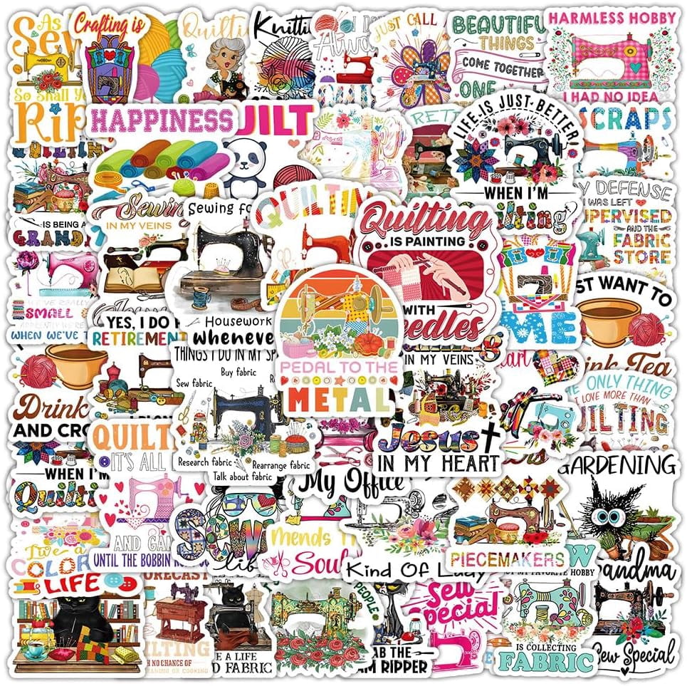 SHILIU-Sewing Machine Stickers 50Pcs Vinyl Waterproof Stickers for ...