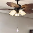 2Pcs Glass Charms Ceiling Fan Pull Chain Extenders with Brass Ball ...