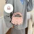 Aellinatey Textured Faux Furs Handbag Glimmering Compact Square Shape ...